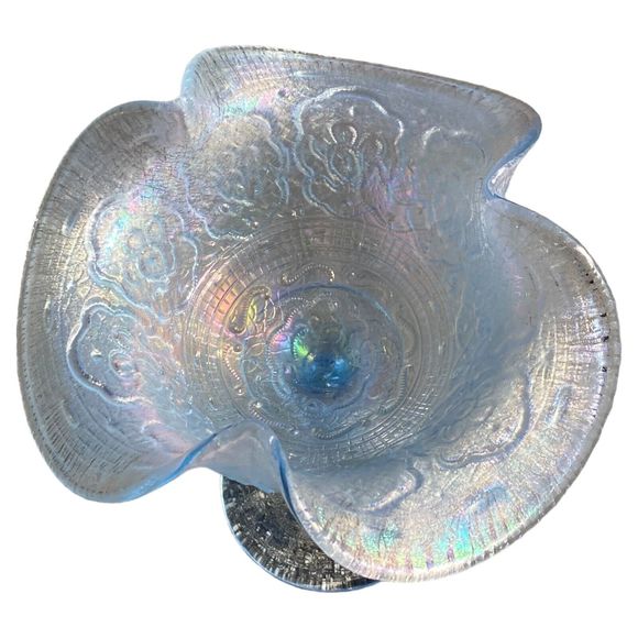 Fenton | Accents | Fenton Persian Medallion Ice Blue Compote Footed ...